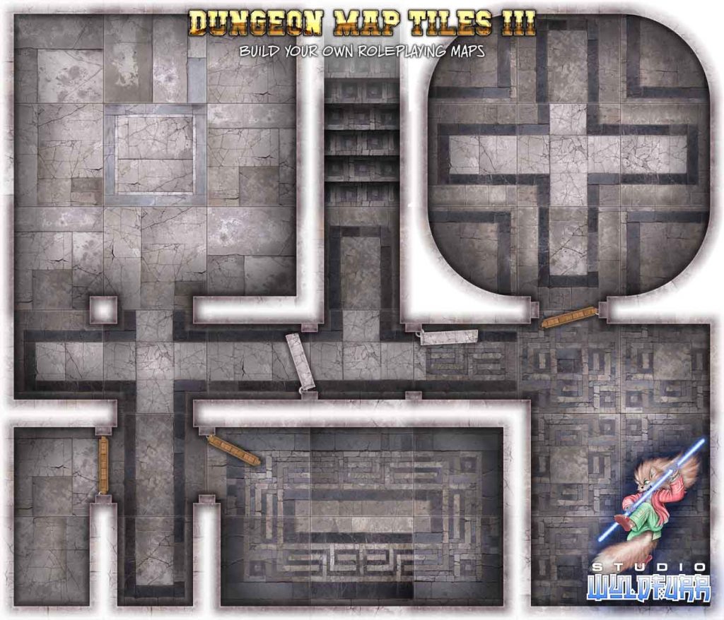 Dungeon Map Tiles 3 - Studio WyldFurr